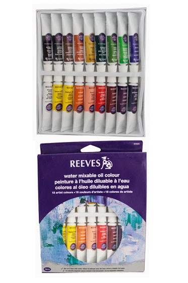 Reeves Watermixable Oil Paint 18 Colors Set 10ml - The Oil Paint Store